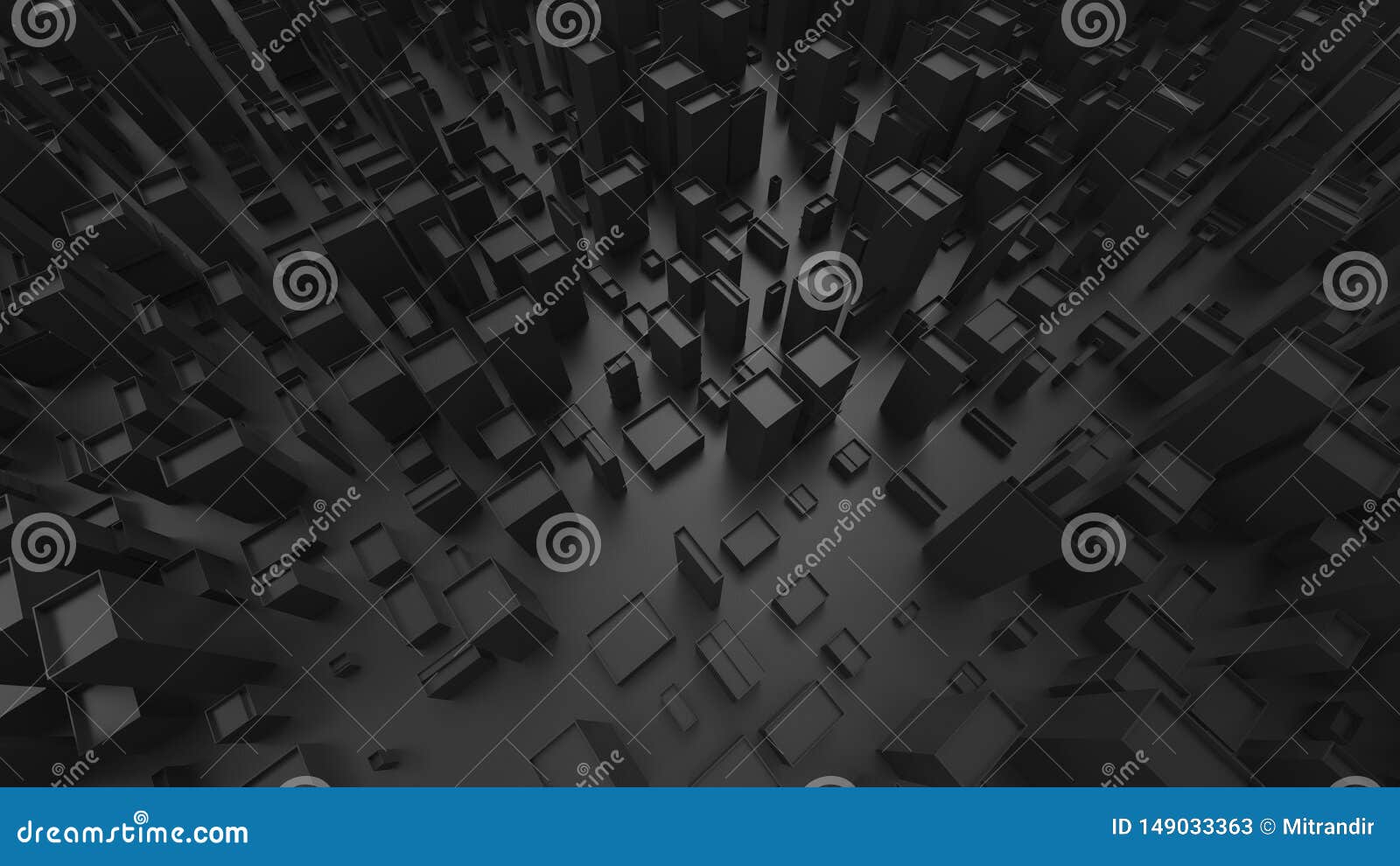 Abstract Dark Cubic City Environment Stock Illustration - Illustration ...