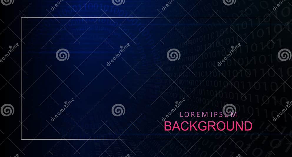 Abstract Dark Design with a Gradient of Blue, Dull Numbers in a Circle ...