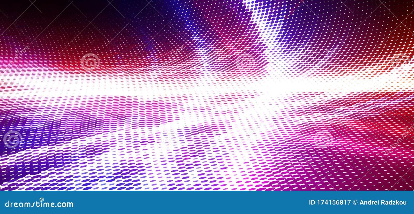 Dotted Surface in Shades of Blue, Red and Magenta with Halftone and ...