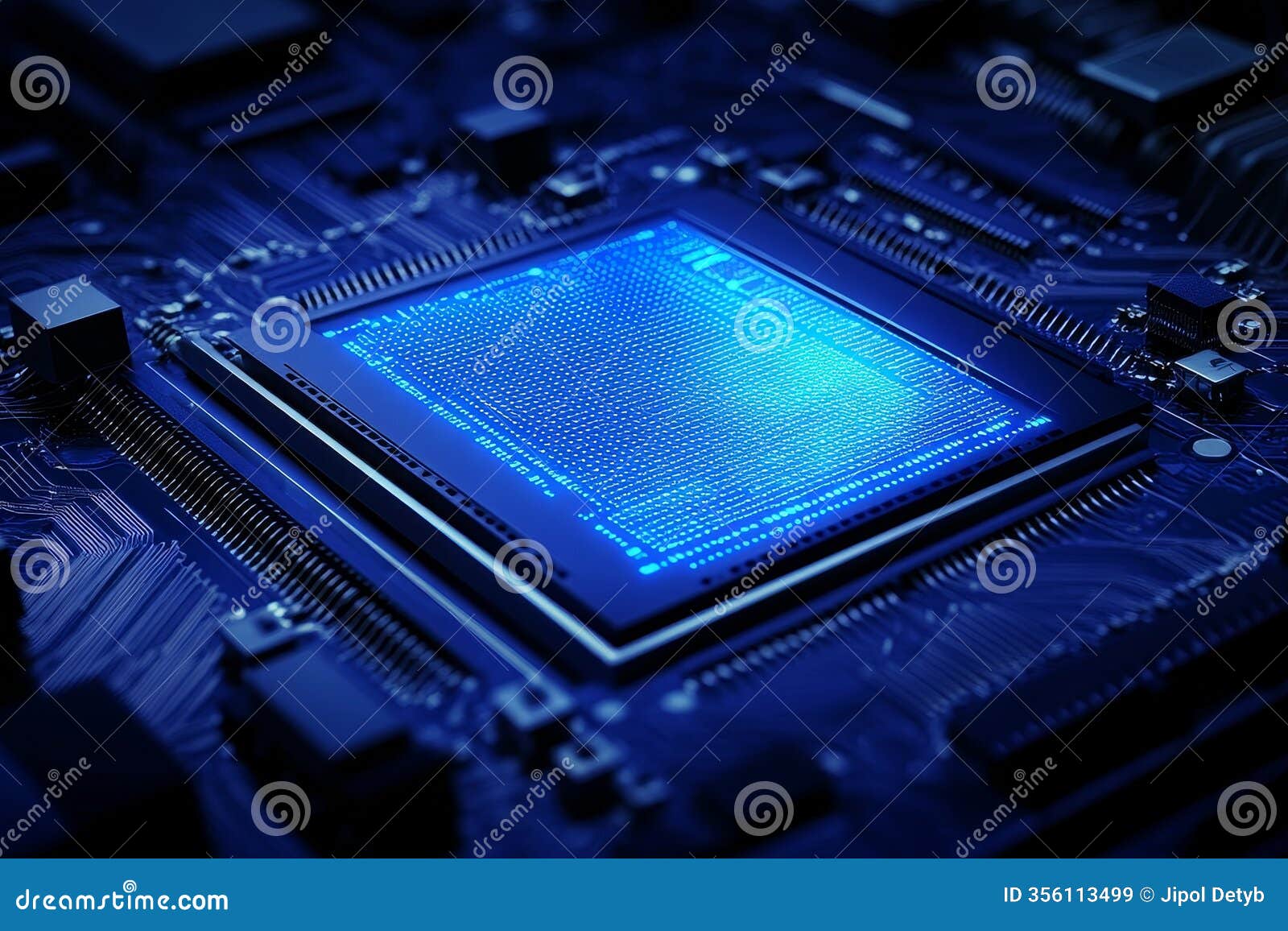 Abstract Dark Empty Background with Digital Blue Microchip Circuit ...