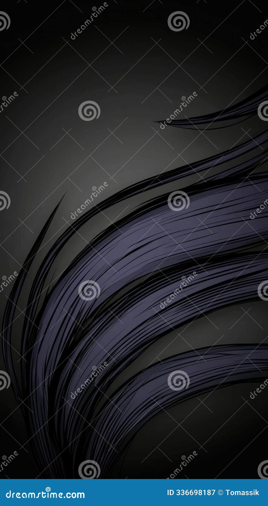 Abstract Dark Futuristic Wave Pattern with Textured Streaks on Black ...