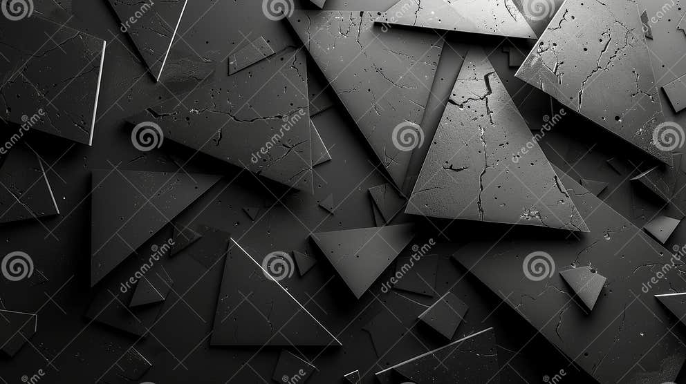 Abstract Dark Geometric Background with Scattered Triangle Shapes ...