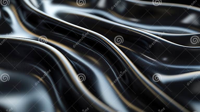 Abstract Dark Glossy Fabric Texture with Smooth Waves and Ripples Stock Illustration ...