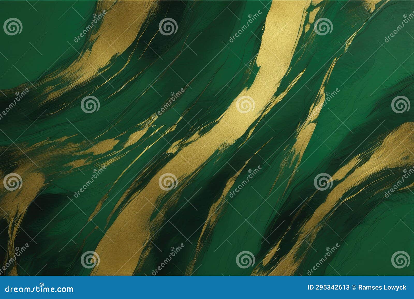 Abstract Dark Green and Gold Painting on Canvas Background Texture ...