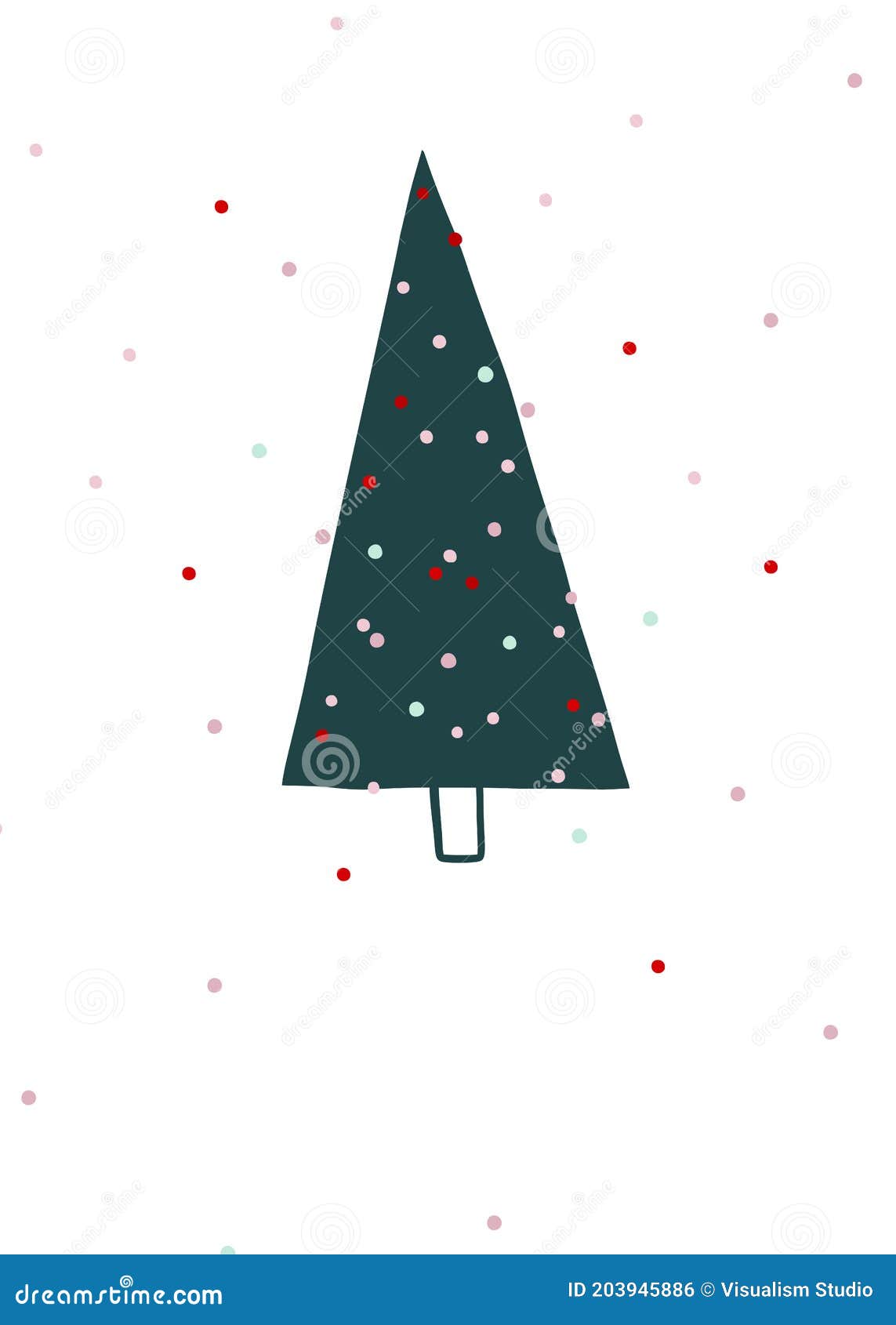 Abstract Dark Green Tree Christmas Pattern Minimal Style and Light Star ...