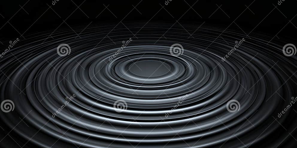 Abstract Dark Grey Concentric Circles Ripple Background Stock ...