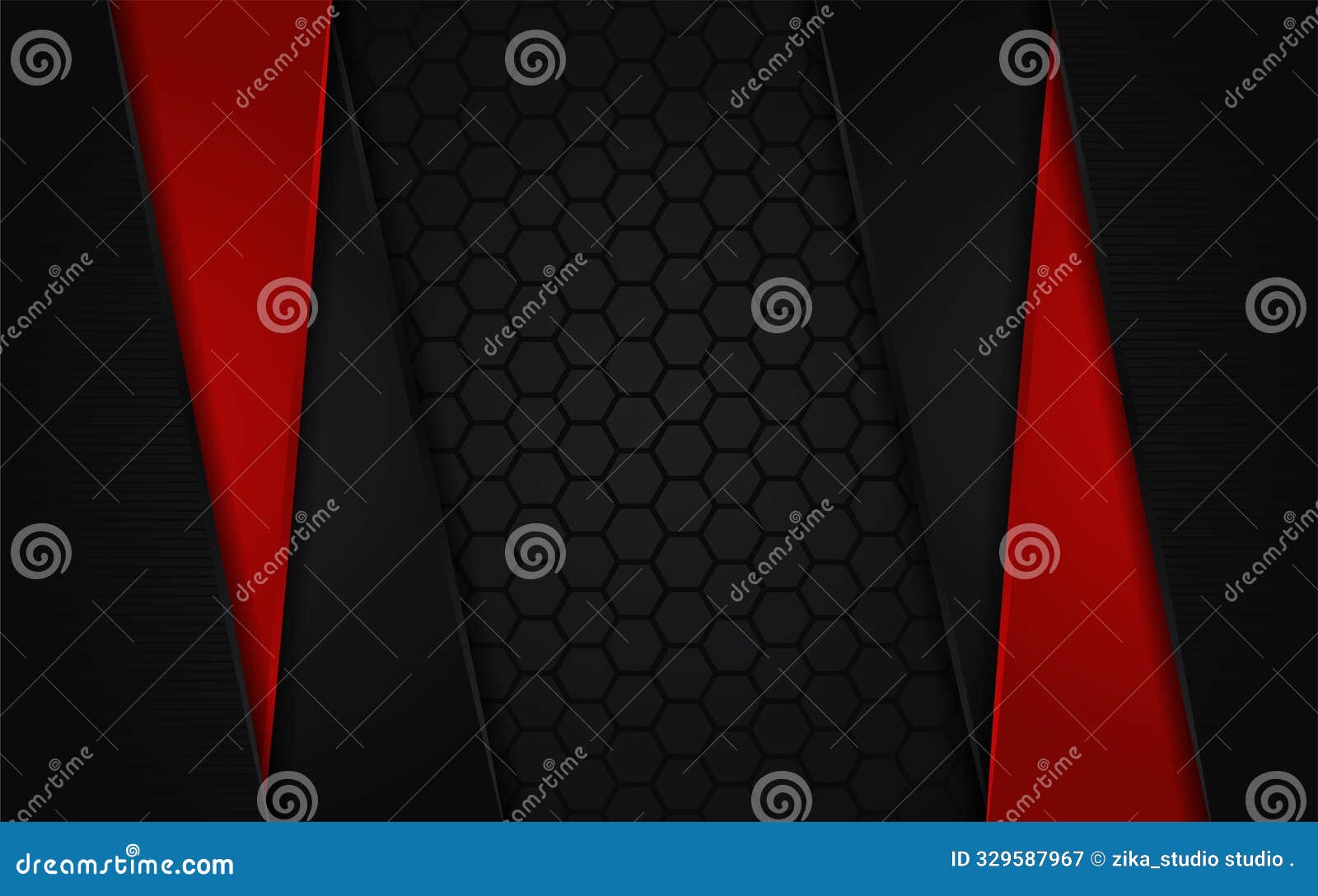 Abstract Dark Hexagon Background with Red Line Stock Vector ...