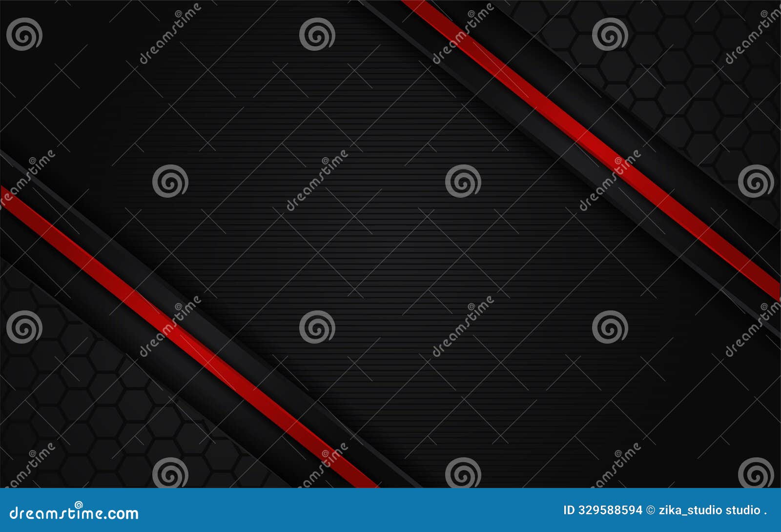 Abstract Dark Hexagon Background with Red Line Stock Vector ...
