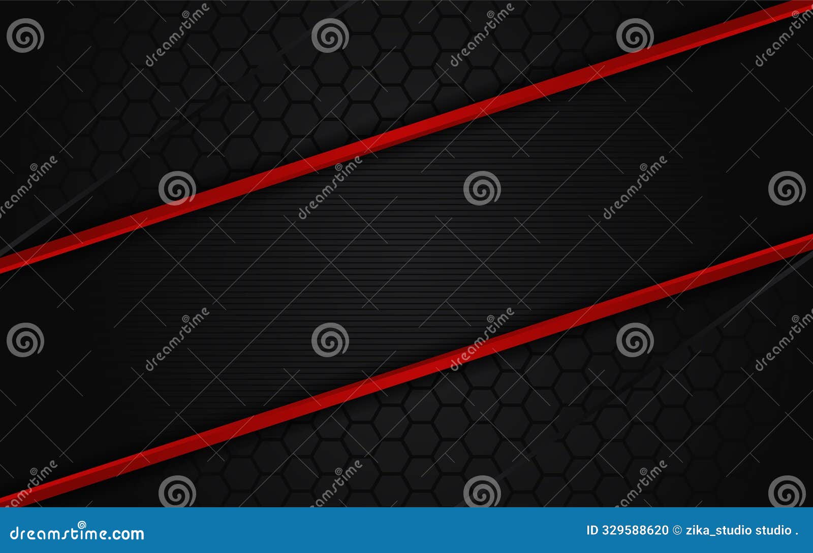 Abstract Dark Hexagon Background with Red Line Stock Vector ...