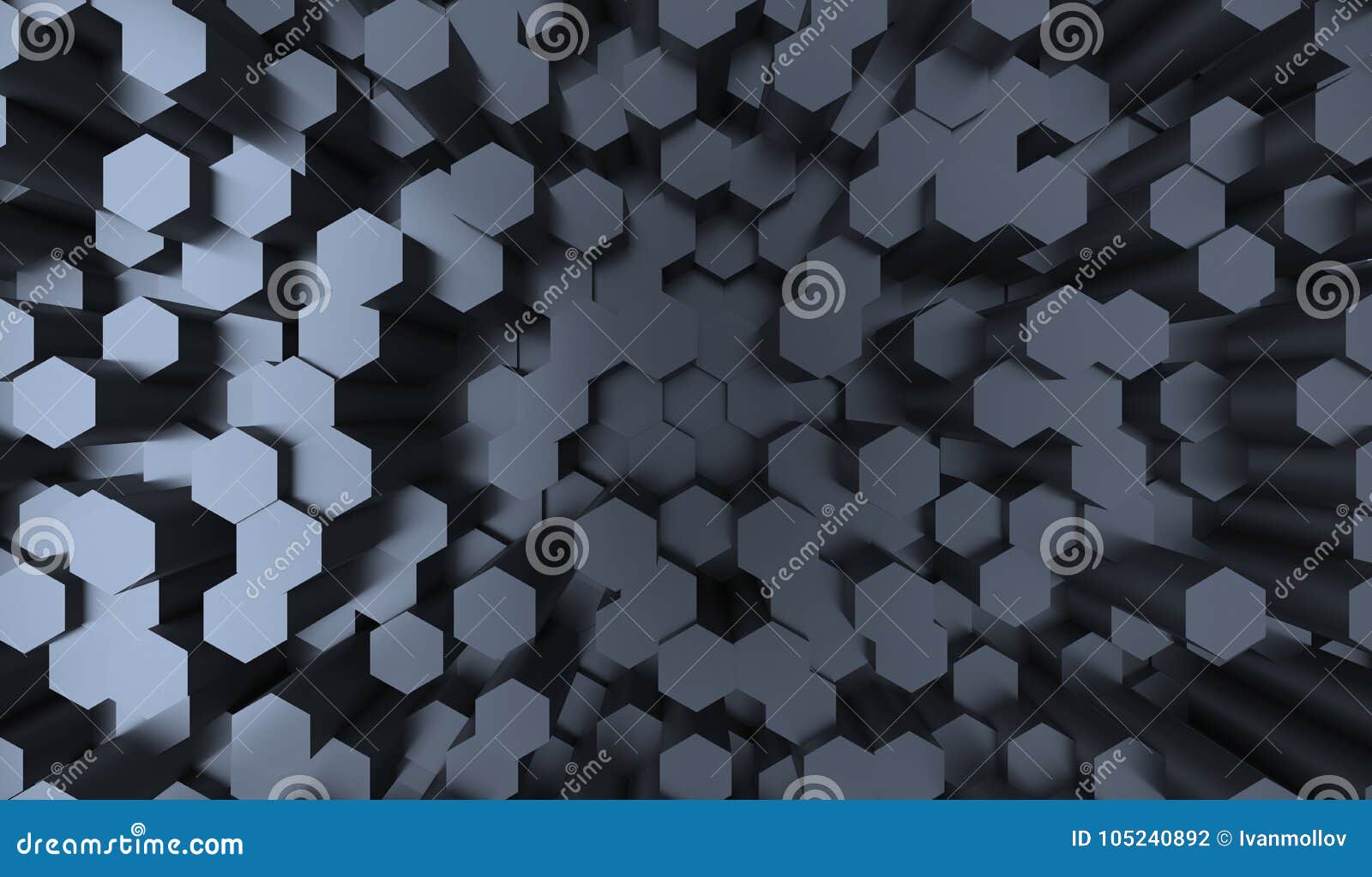 Abstract Dark Hexagons Background Top View Stock Illustration ...