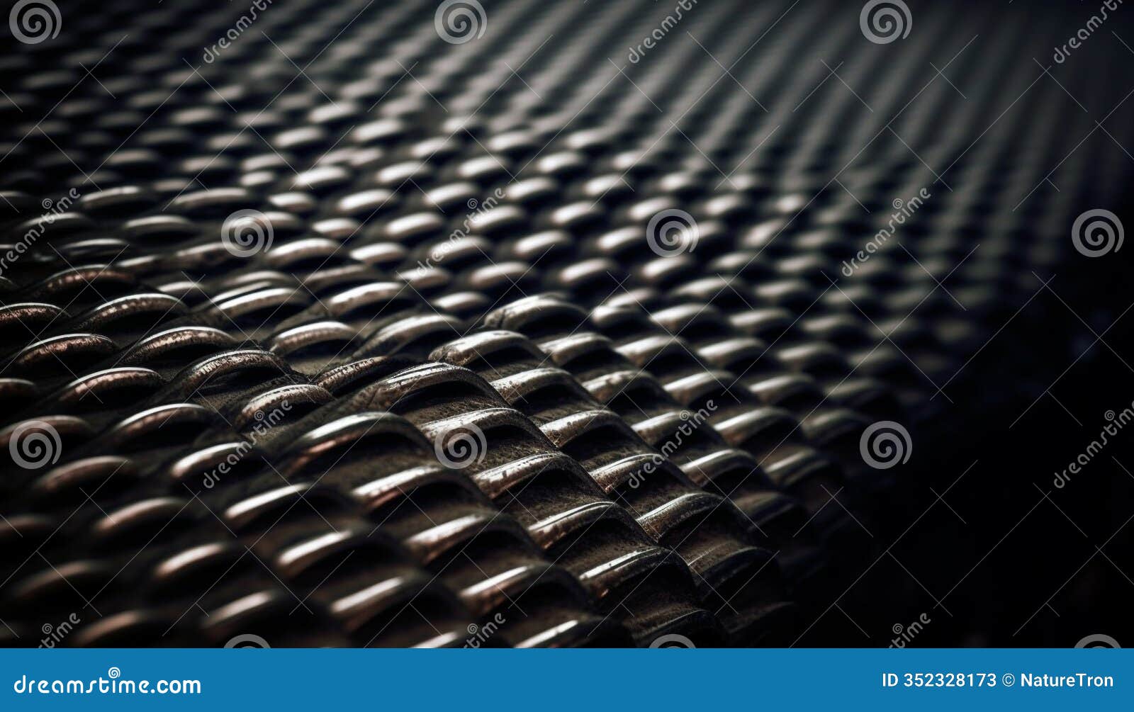 Abstract Dark Metal Texture: Close-Up Of Interlocking Metal Pattern ...
