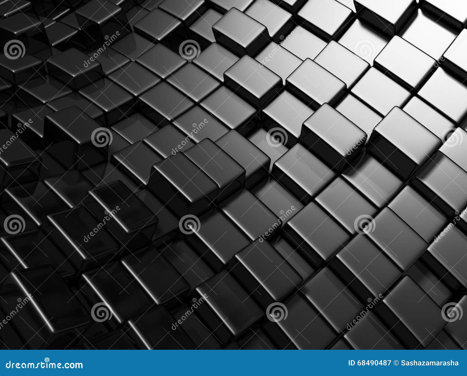Abstract Dark Metallic Cubes Wall Background Stock Illustration ...