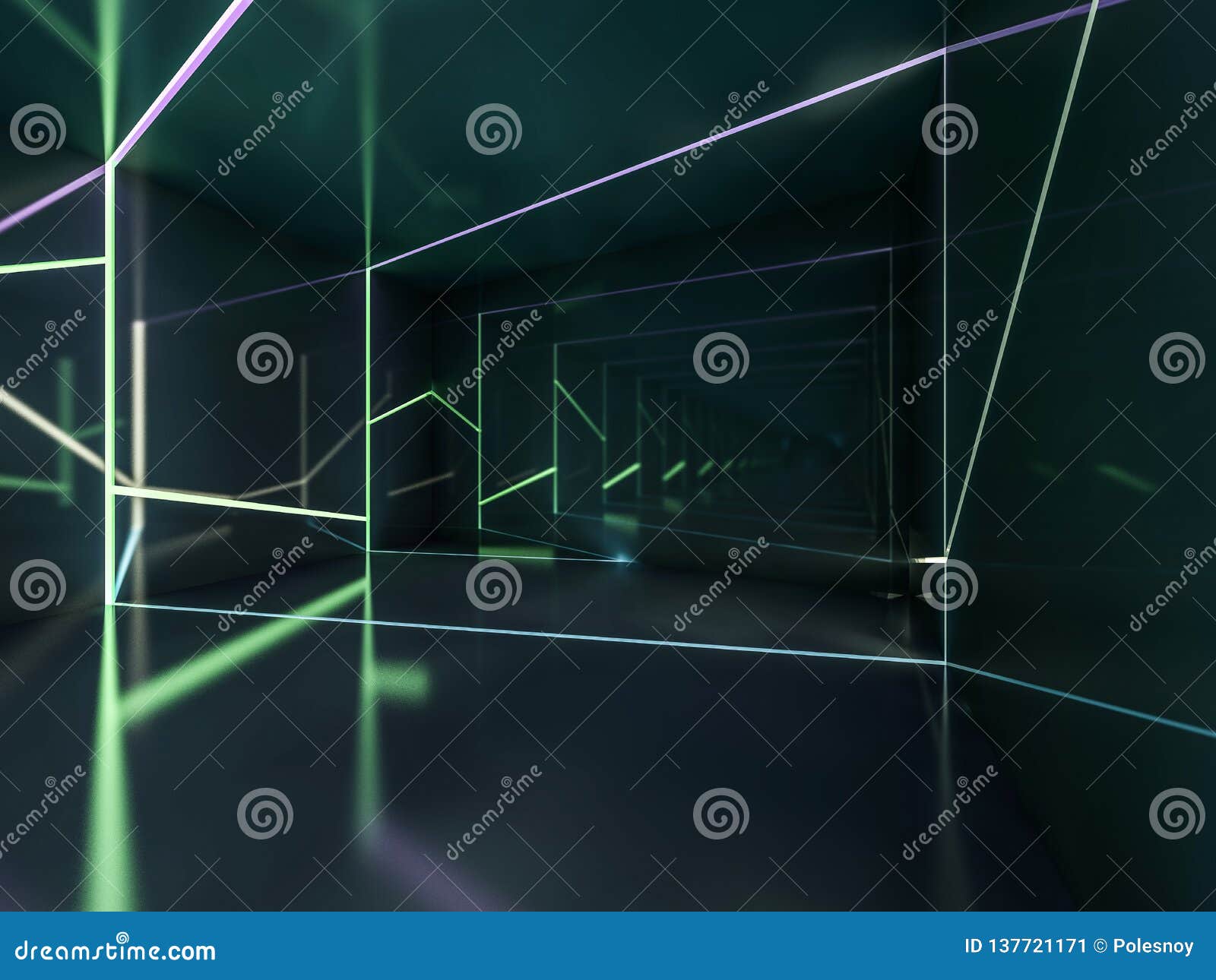 Abstract Dark Modern Architecture Background. 3D Rendering Stock ...