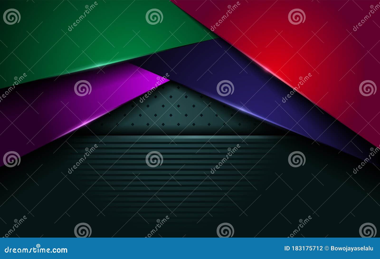 Abstract Dark Navy Green with Colorful Lines Background Design Stock ...