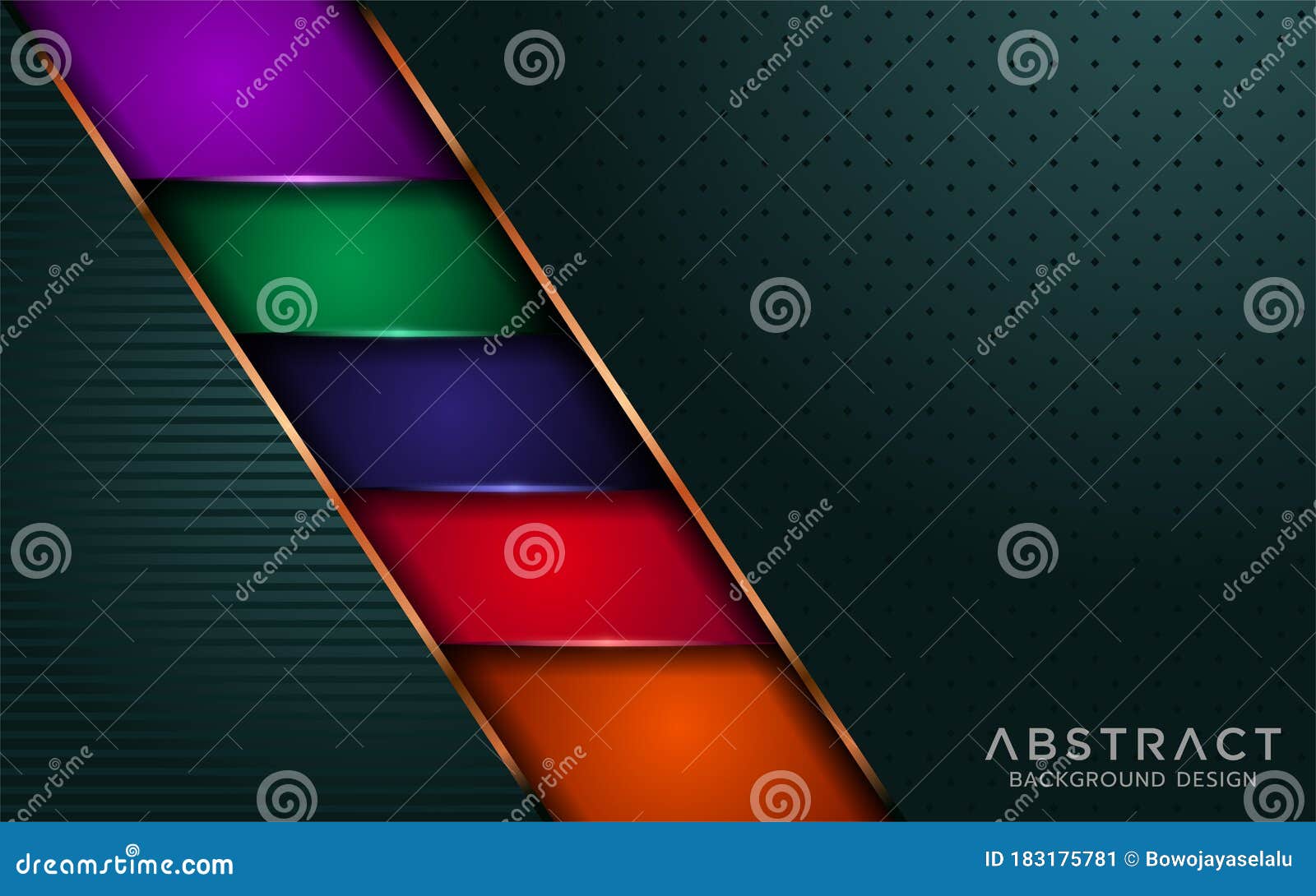 Abstract Dark Navy Green with Colorful Lines Background Design Stock ...