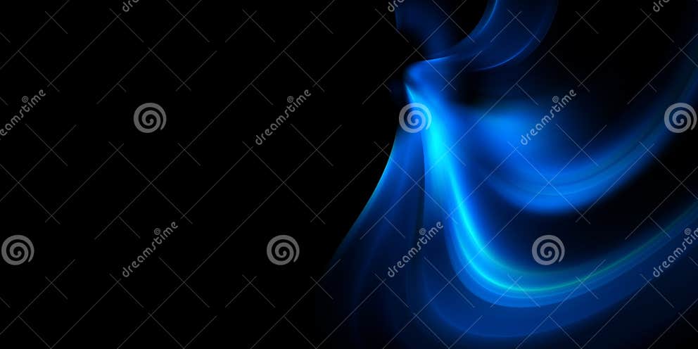 Abstract Dark Neon Blue Liquid Waves Stock Illustration - Illustration ...