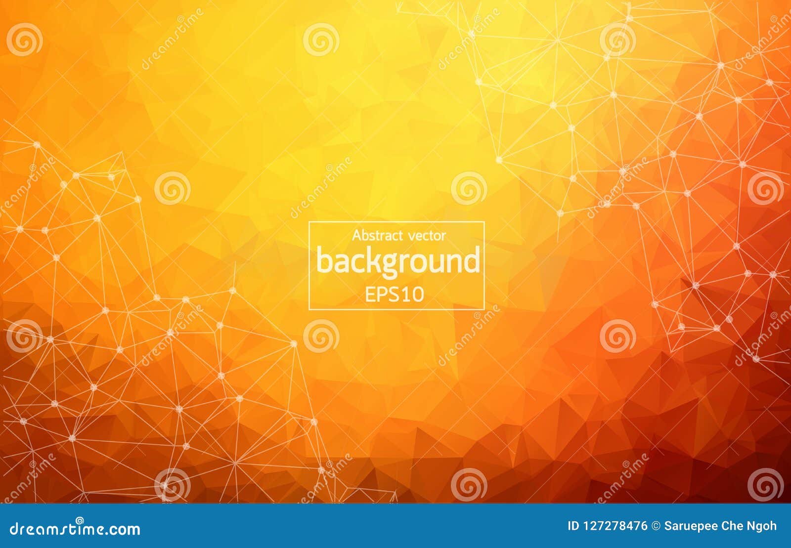 Abstract Dark Orange Geometric Polygonal Background Molecule and ...