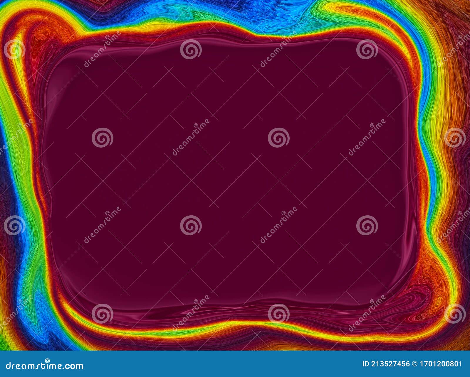 Abstract Dark Red Color Background with Rainbow Rectangular Frame with ...