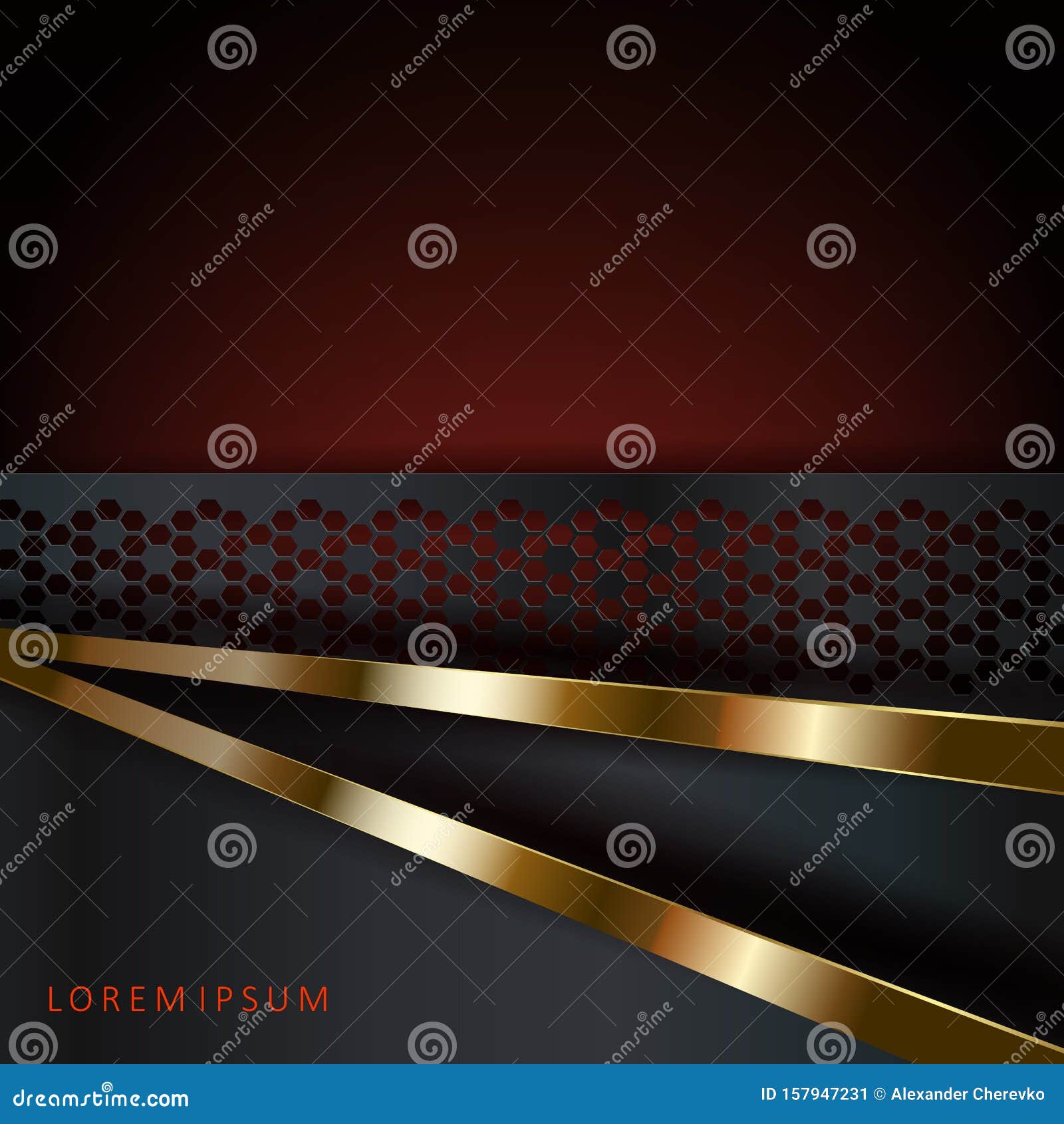 Abstract Dark Red Design with a Patterned Frame and Gold Stripes Stock ...