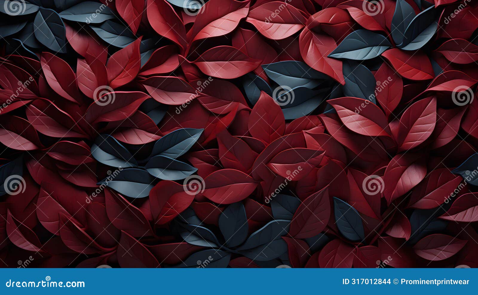 Abstract Dark Red Tile Wall Texture Background with Leaves Shapes Stock ...