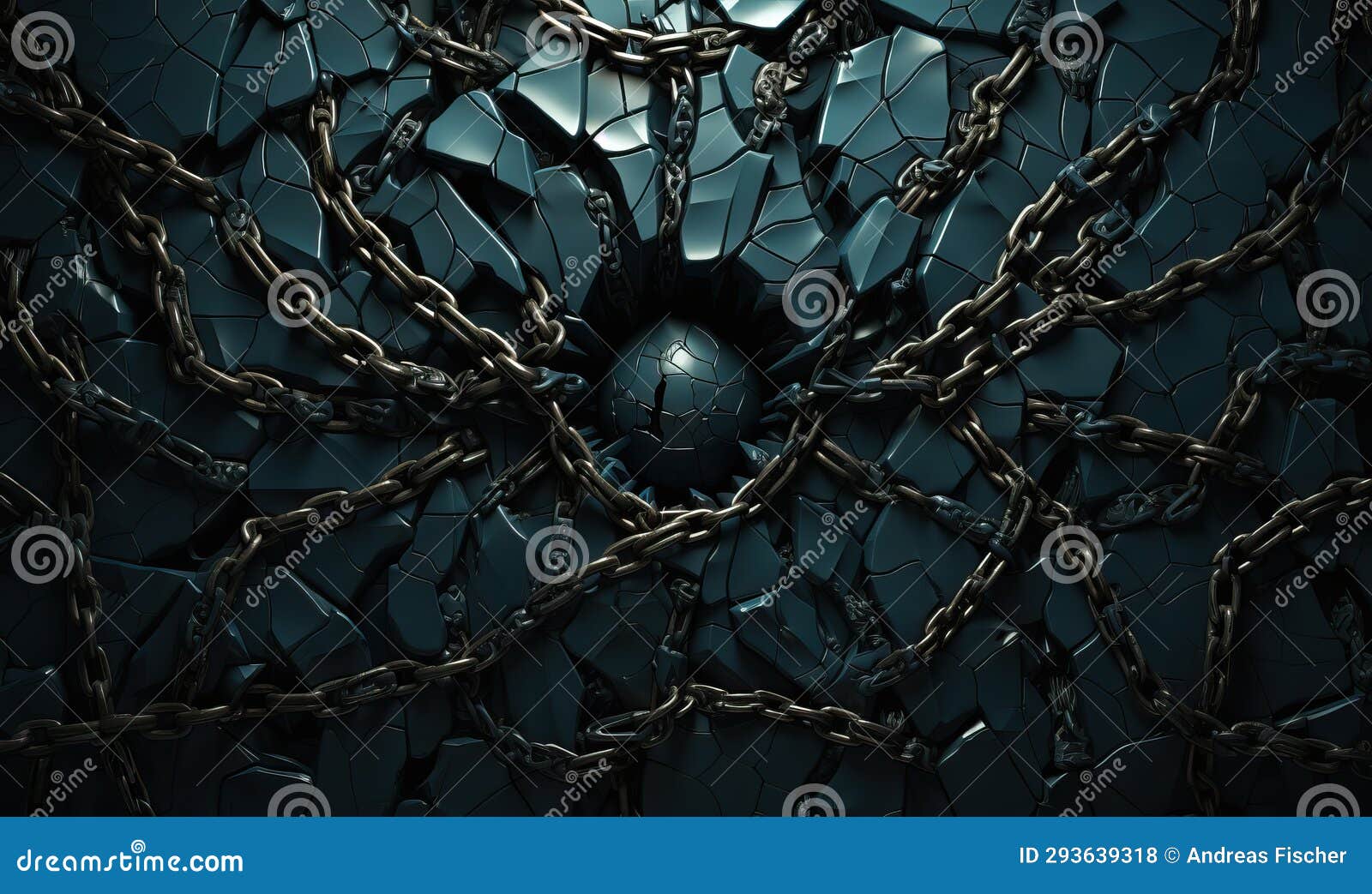 Abstract Dark Surreal Background with Broken Chains. Stock Photo ...