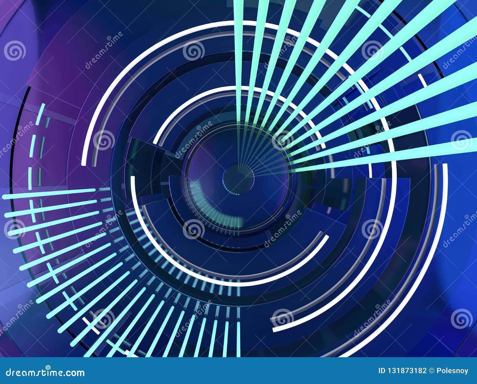 Abstract Dark Technical Background or Glass Eye. 3D Stock Illustration ...