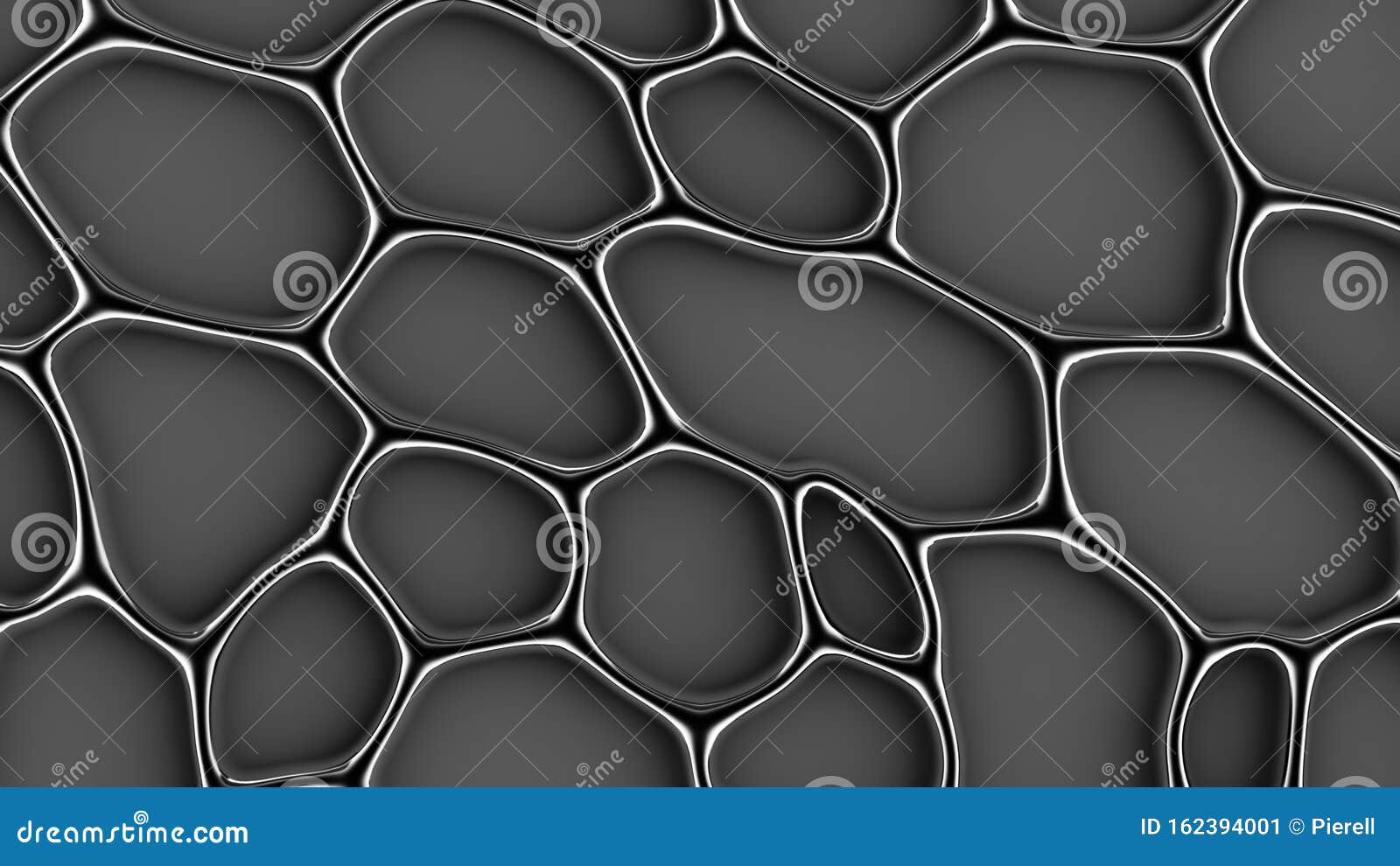 Abstract Dark Texture with Cells of Different Shapes. 3D Illustration ...