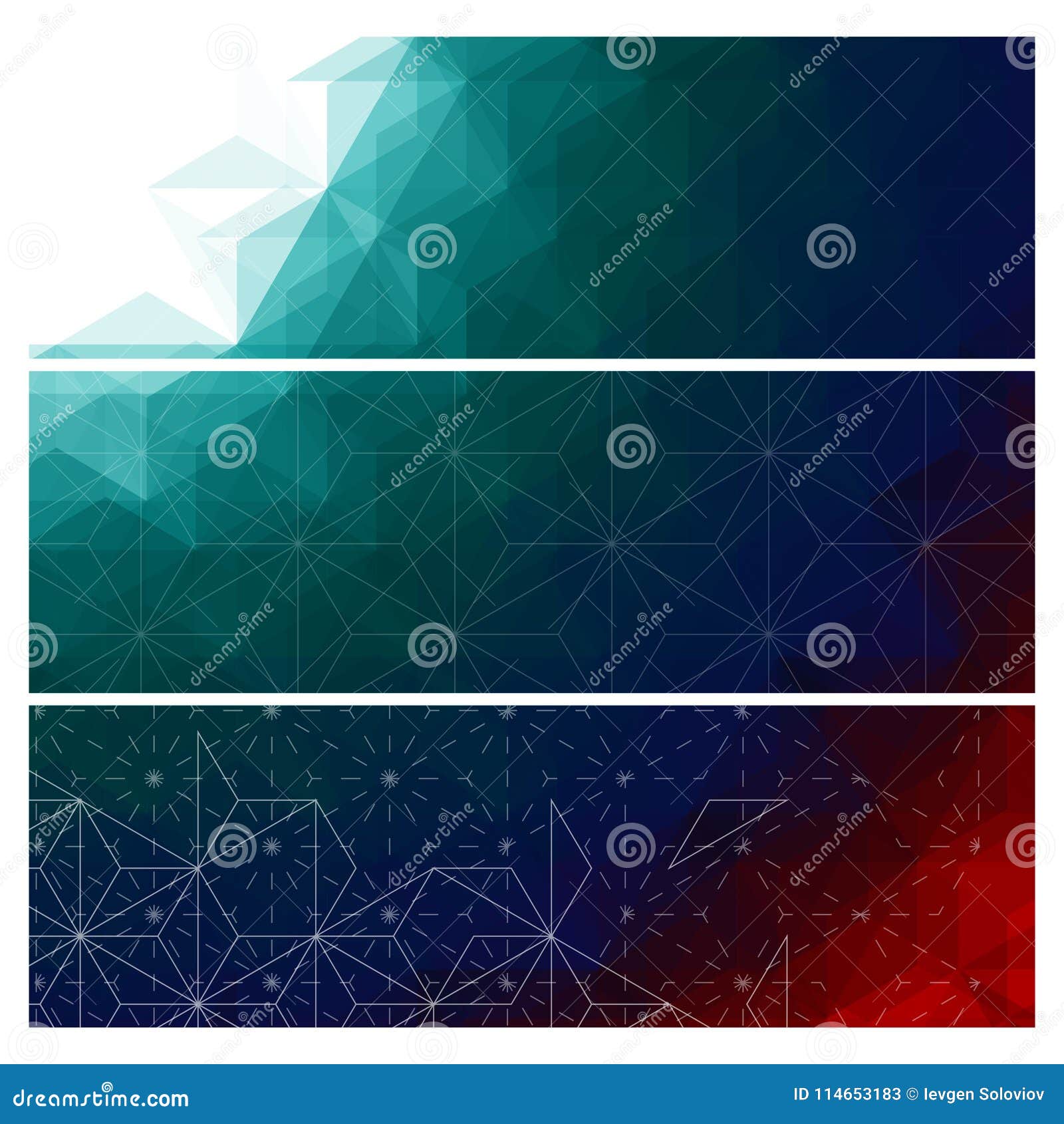 Abstract Dark Triangles Banners Set Stock Vector - Illustration of ...