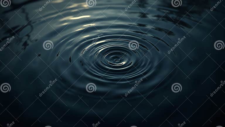 Abstract Dark Water Ripples with Soft Light Reflections Stock ...