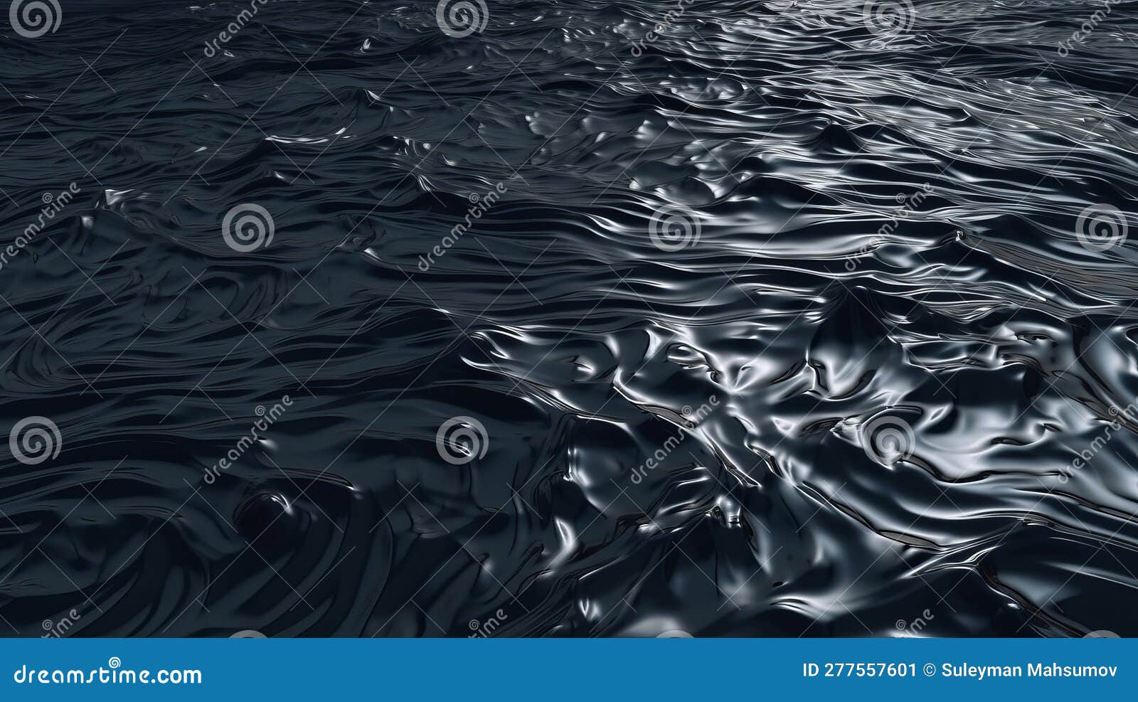 Abstract Dark Water Surface. 3D Illustration Stock Illustration ...