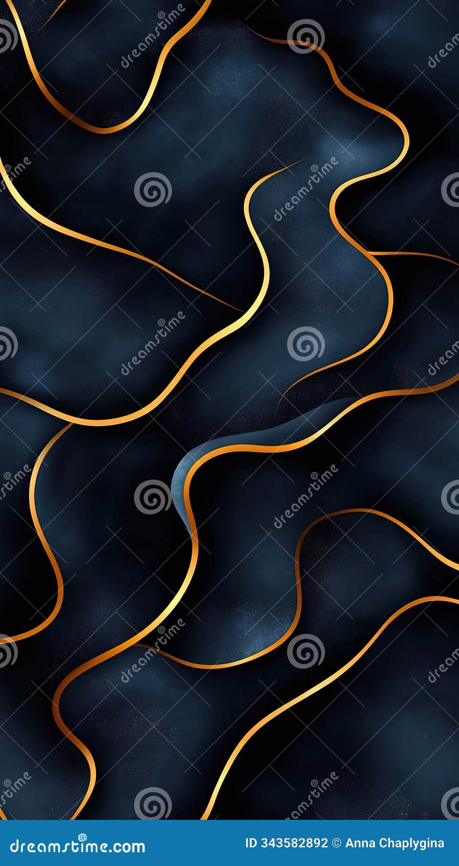 Abstract Dark Wave Pattern with Gold Accents Stock Photo - Image of ...