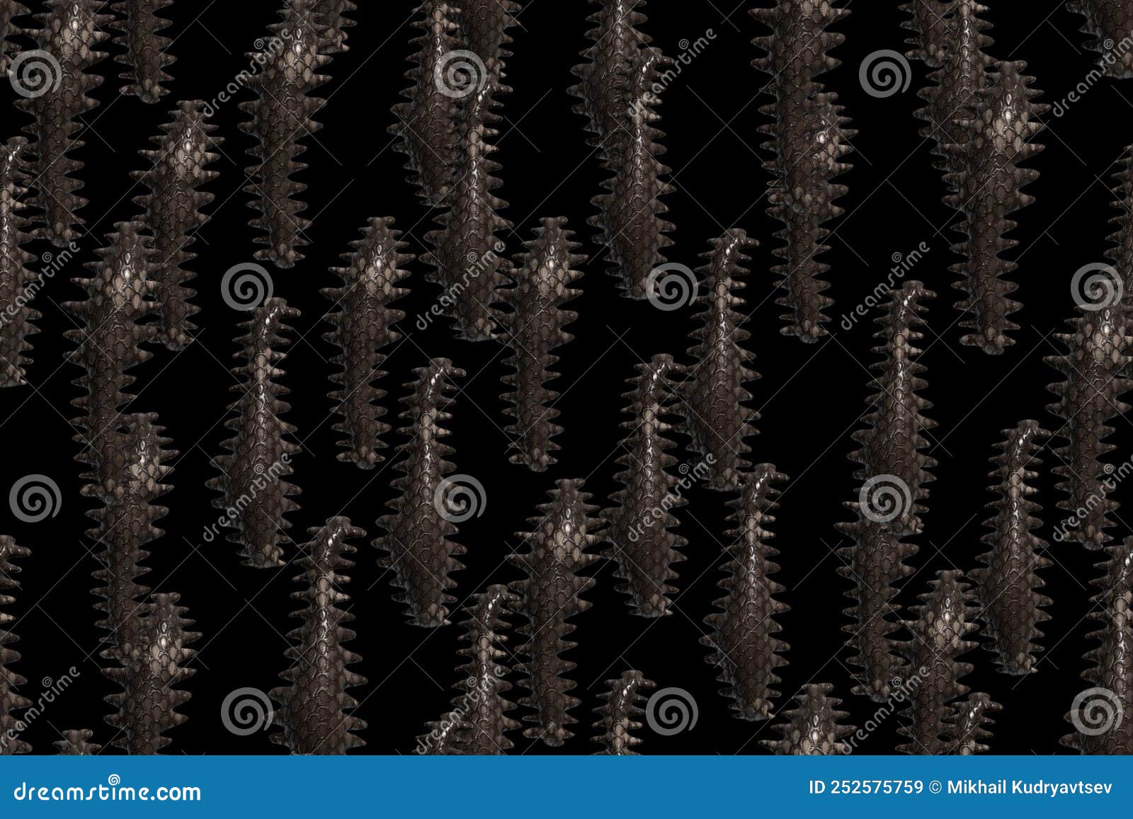 Abstract Dark Worm Seamless Pattern 3D Illustration Background Stock ...