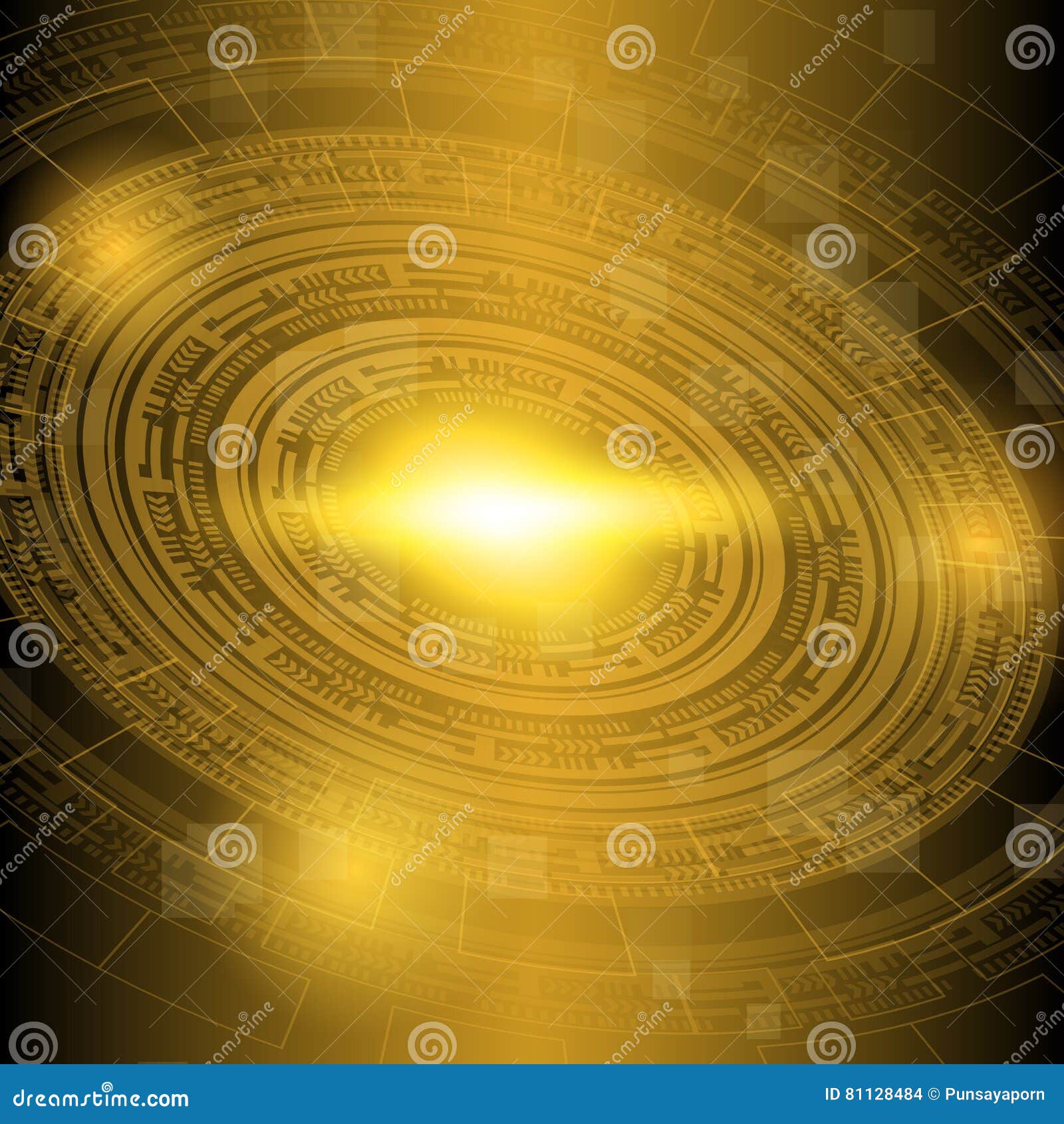 Abstract Dark Yellow Technology Background Stock Vector - Illustration ...