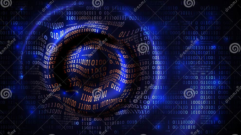 Abstract Data Array Background, Matrix Futuristic Cyberspace with ...