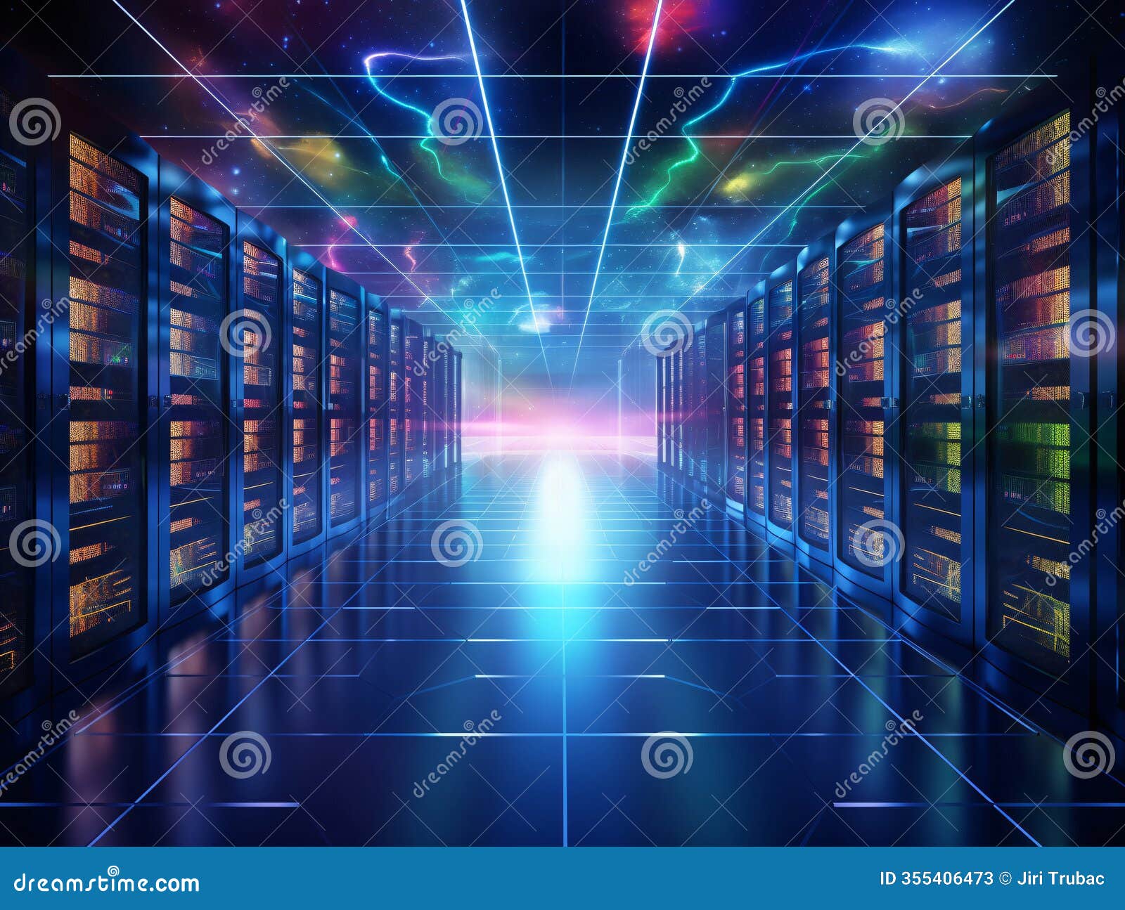 Abstract Data Center Background, Database in Terminal Storage. Hardware ...