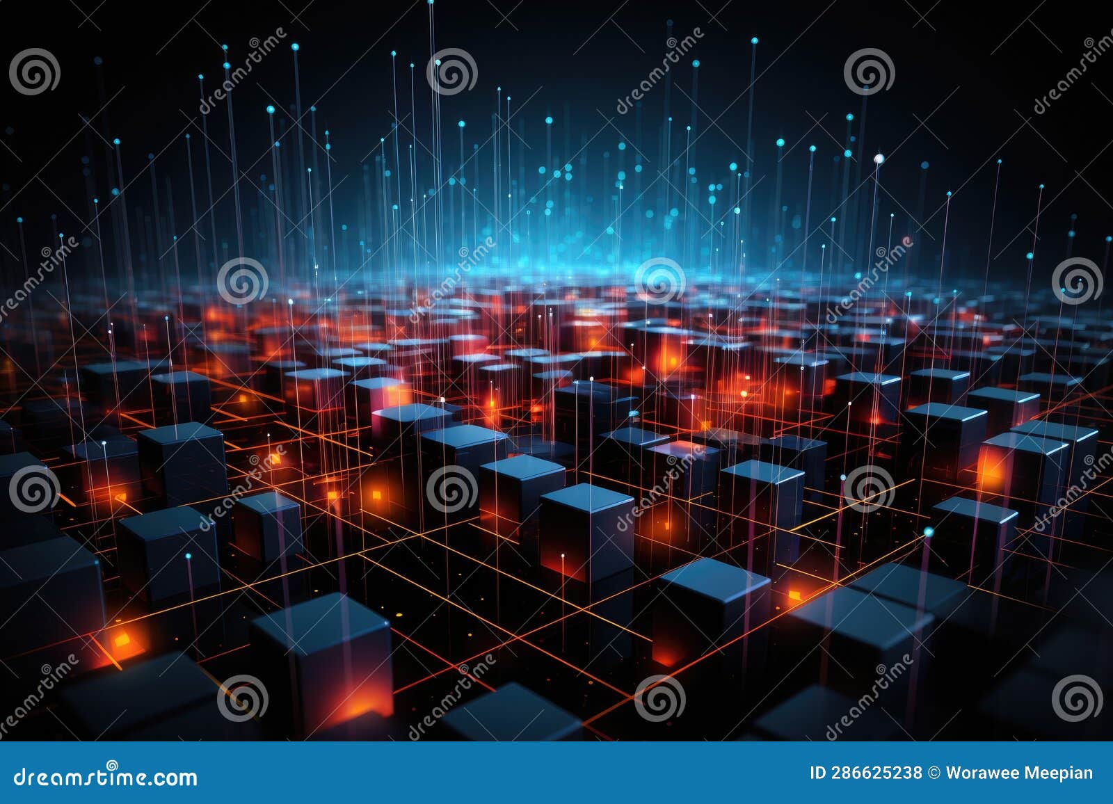 Abstract Data Center Database Data Storage Backup Cyber Security And Futuristic Concept Ai