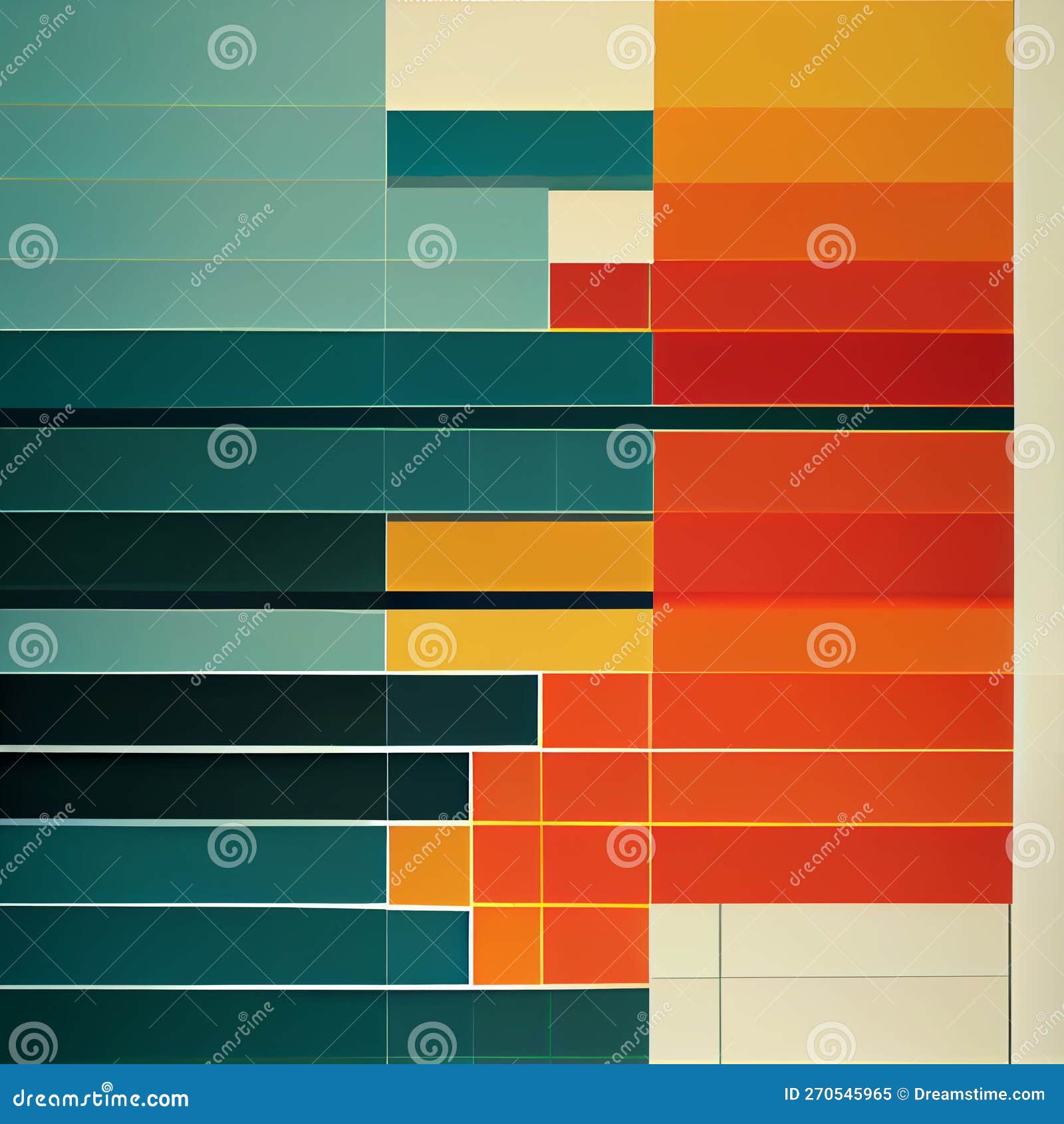 Abstract Data Database Blue Orange Geometric Background Block Graph