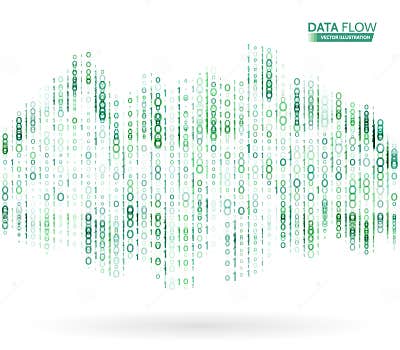 Abstract Data Flow Background with Binary Code. Dynamic Waves ...