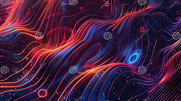 Abstract Data Flow Complex Circuit With Digital Technology Style Design