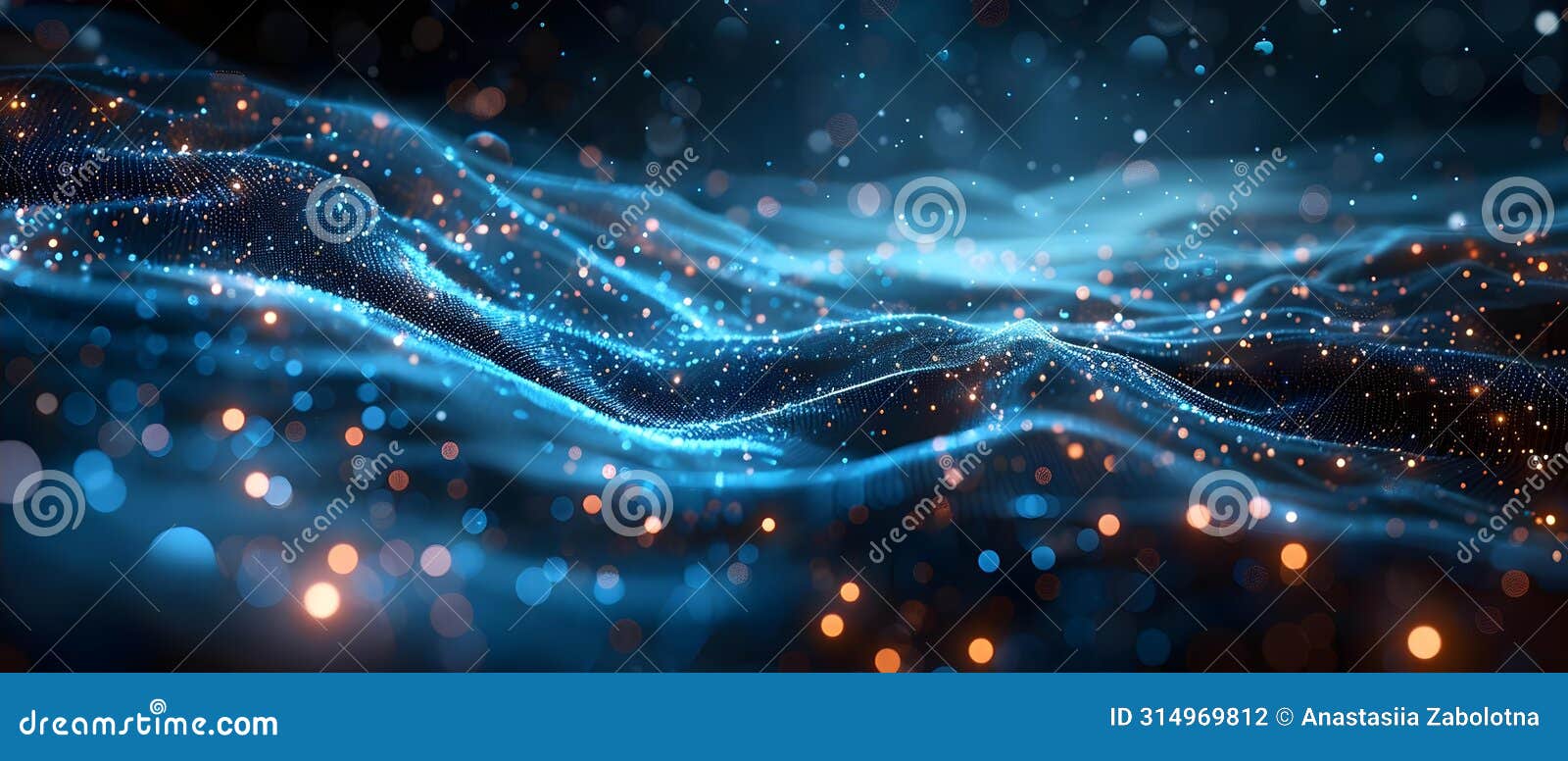 Abstract Data Flow in a Digital Space. Concept Digital Transformation ...