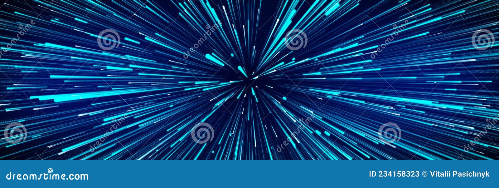 Abstract Data Flow Space. Light Rays. Explosion Effect. Sci-fi Motion ...