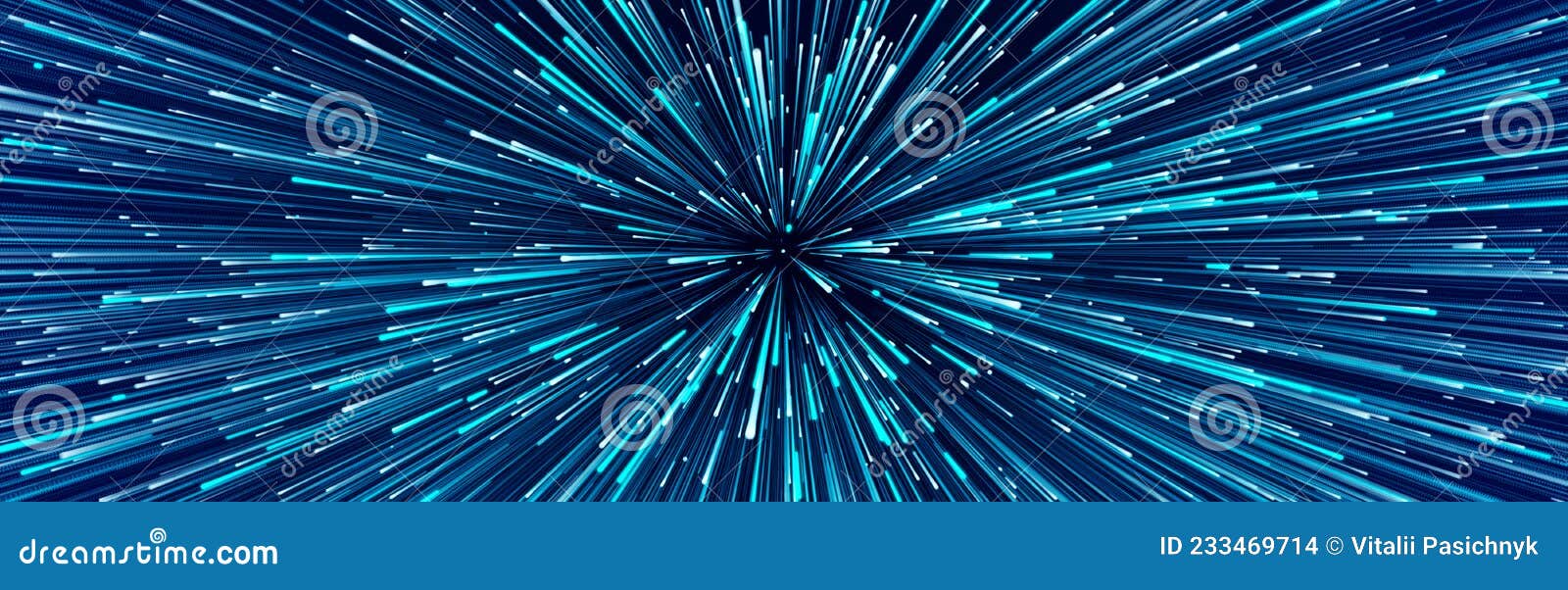 Abstract Data Flow Space. Light Rays. Explosion Effect. Sci-fi Motion ...