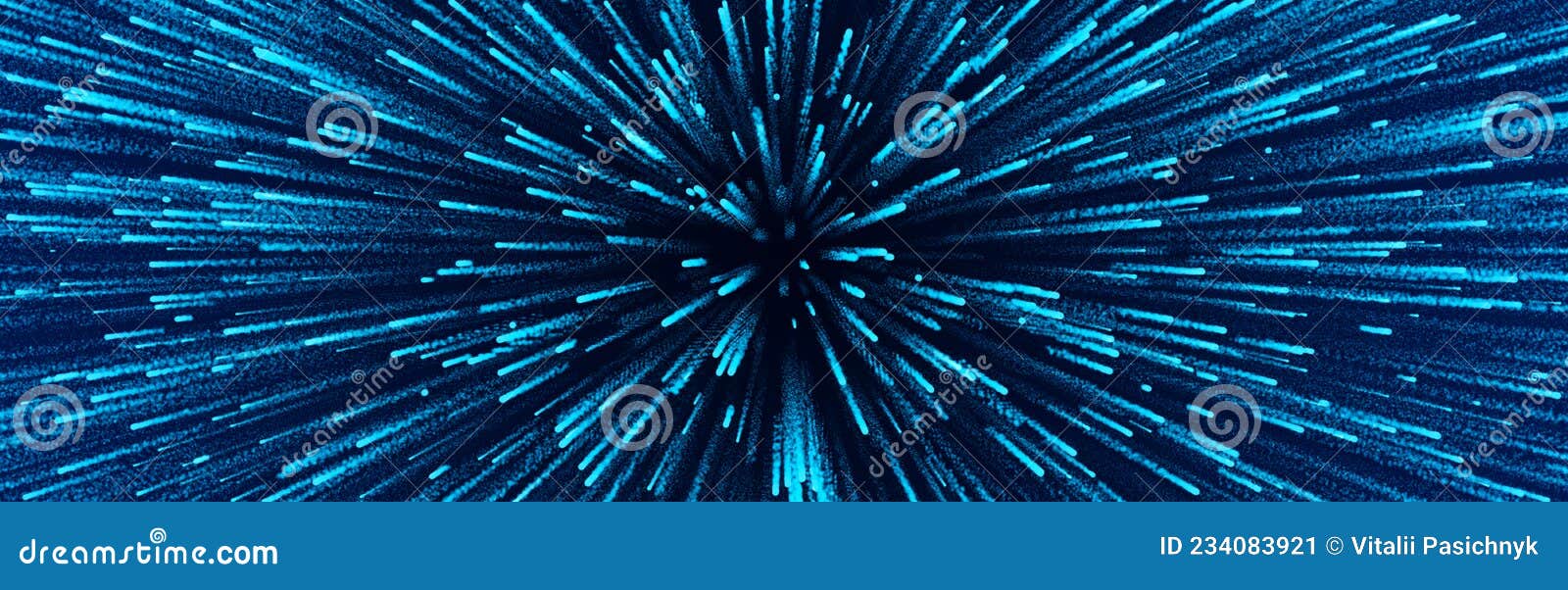 Abstract Data Flow Space. Light Rays. Explosion Effect. Sci-fi Motion ...