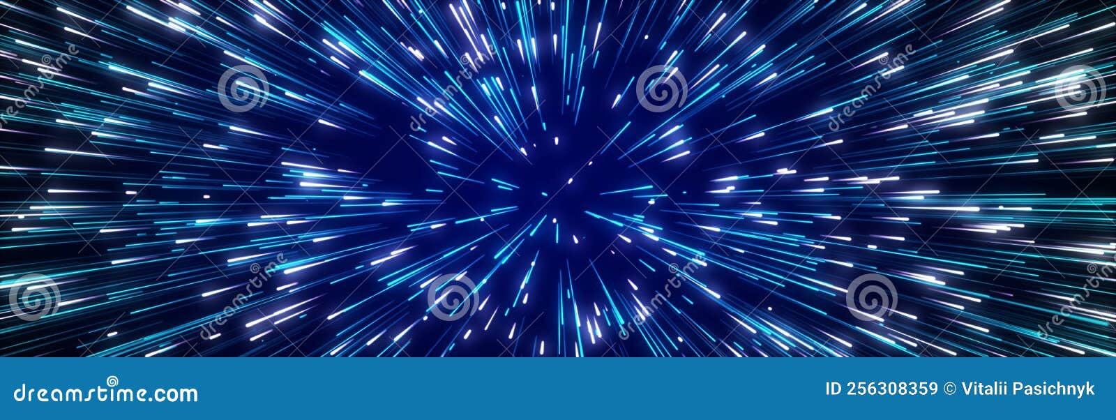 Abstract Data Flow Space. Light Rays. Explosion Effect. Sci-fi Motion ...