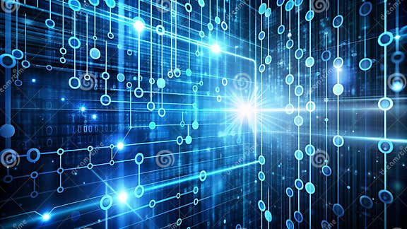 Abstract Data Flow A Symphony Of Binary Code Ai Generated Stock