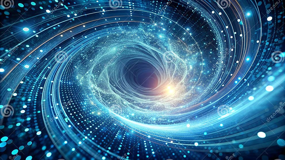 Abstract Data Flow in a Virtual World Generative AI Stock Illustration ...