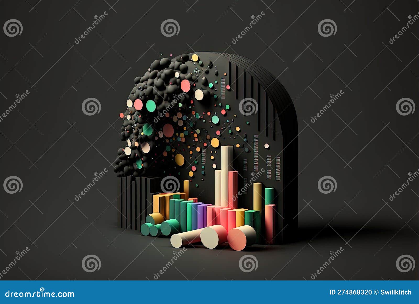 Abstract Data Graph Concept with Data Clusters and Particles. Digital ...