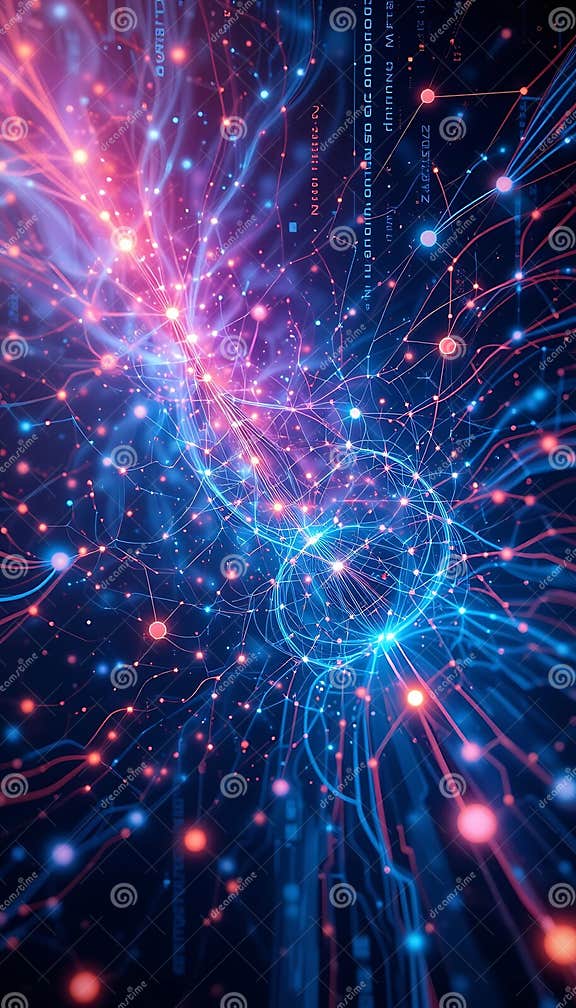 Abstract Data Network Visualization with Glowing Nodes and ...