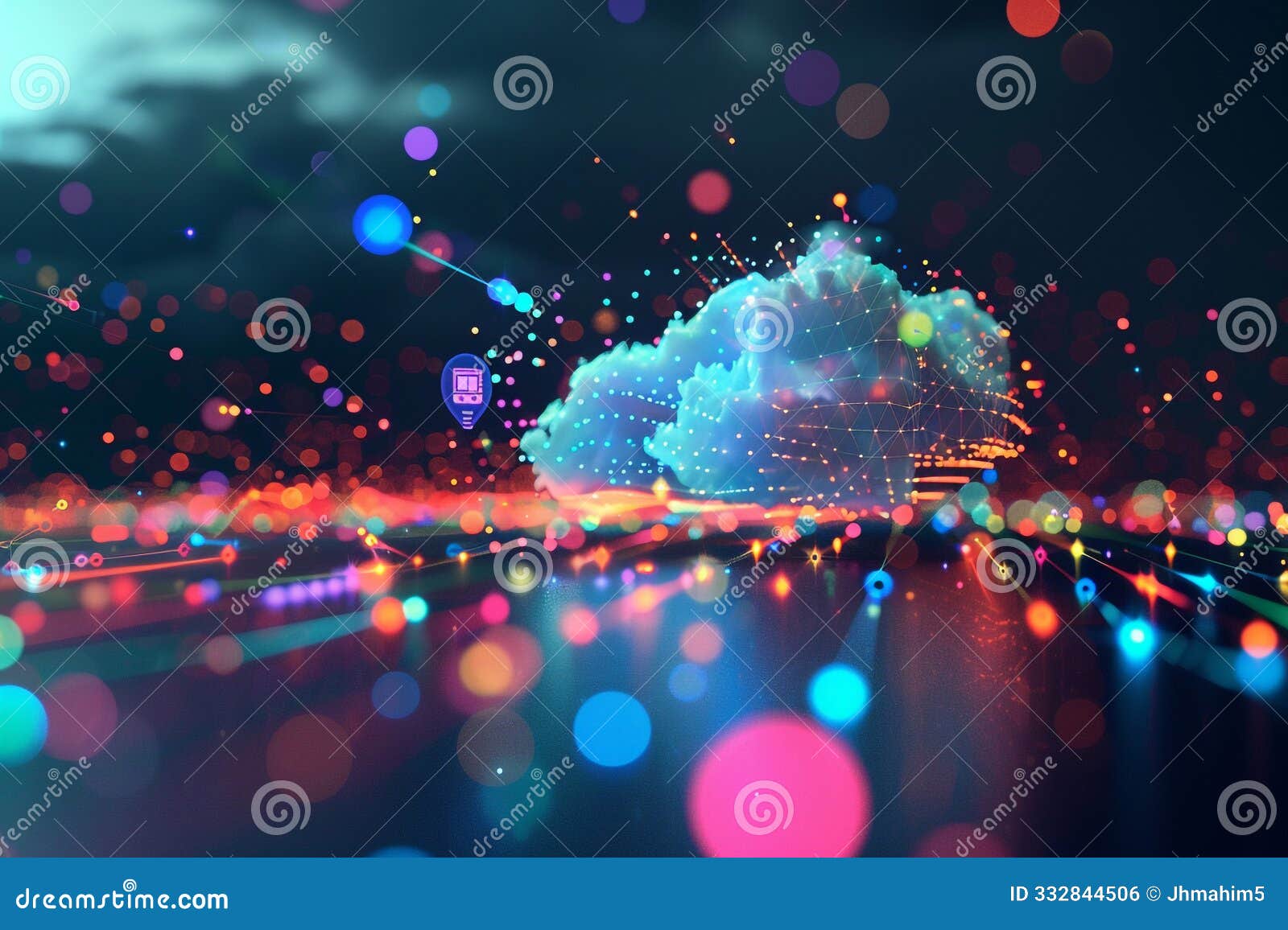 Abstract Data Points Merging with a Floating Cloud Representing the ...