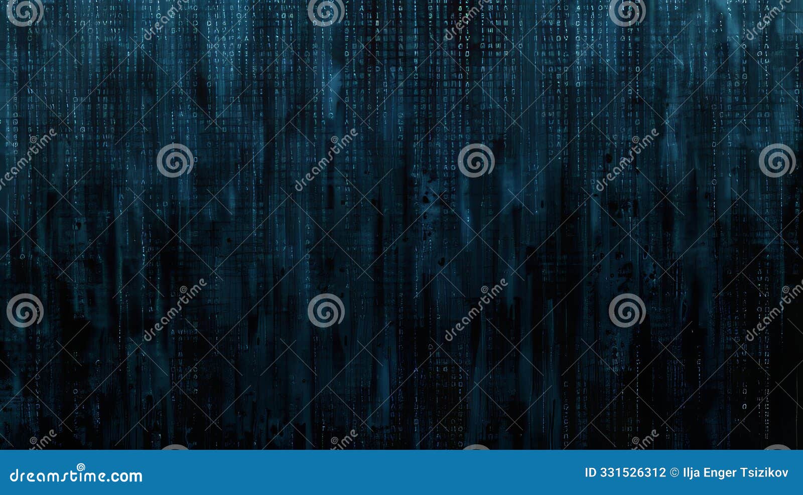 Abstract Data Stream Digital Rain of Letters and Numbers Cascades Down ...